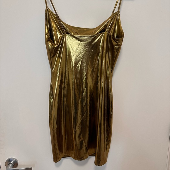 Forever 21 | Dresses | Forever 2 Gold Metallic Mini Dress | Poshmark